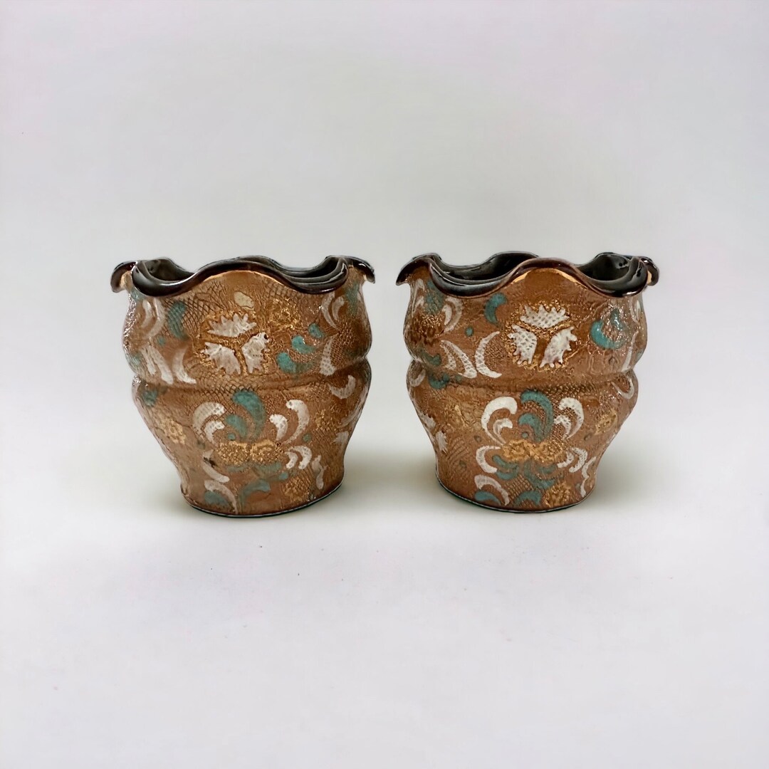 Antique Pair of Royal Doulton Lambeth Slater’s Patent Cache Pots ...