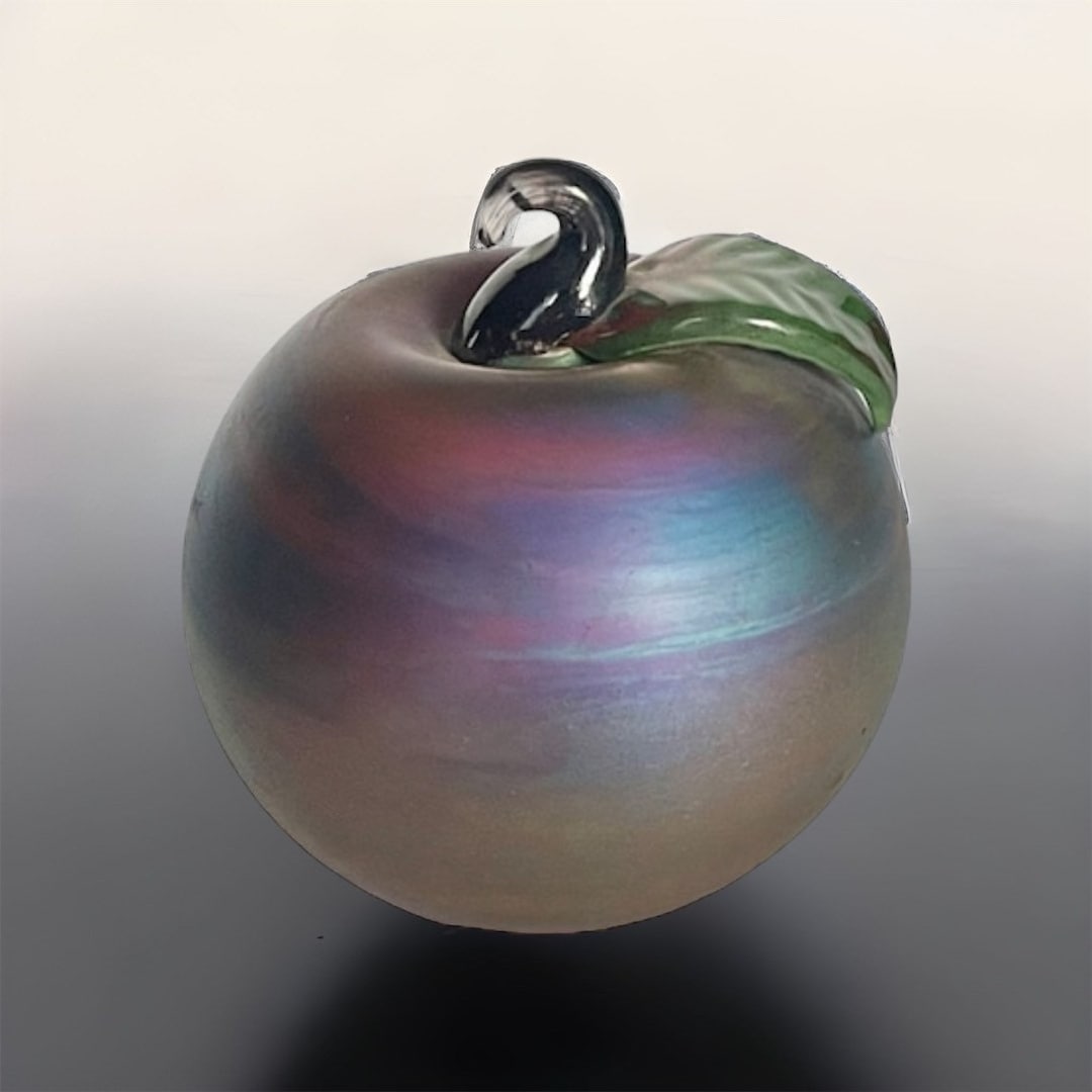 Signed David Paterson Iridescent Hand-blown Glass Apple – 1996 - Etsy