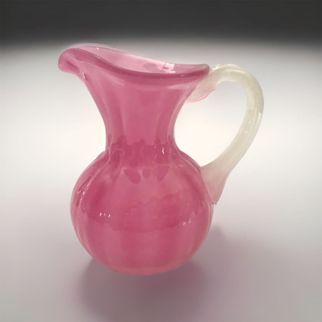 Antique Pink Opaline Glass Pitcher With Applied Handle French - Etsy