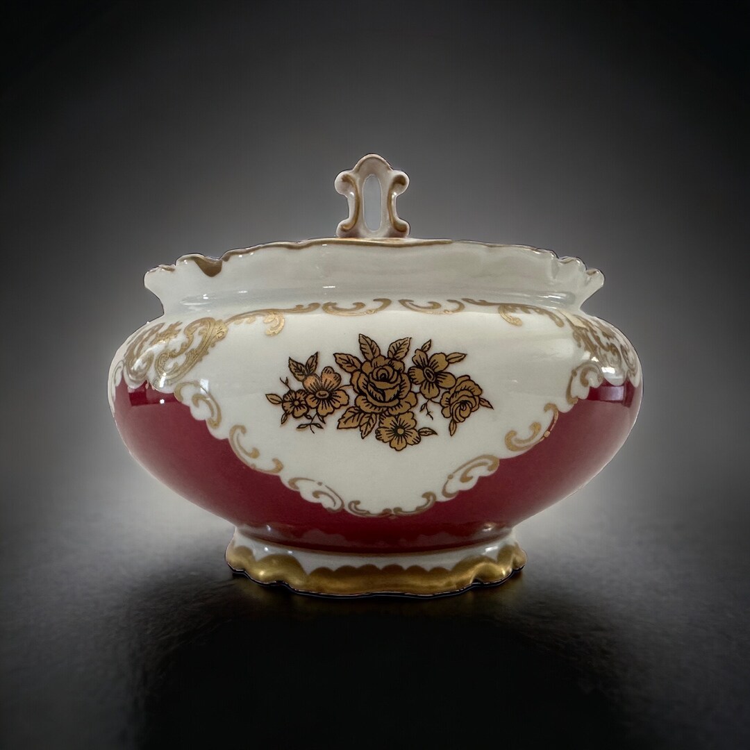 Beautiful Vintage Reichenbach Porcelain Covered Candy Dish Trinket Box ...