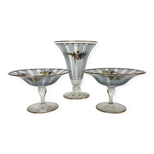 Art Deco Hugo Masey for Webb Corbett Enamelled Glass Vase With Matching ...