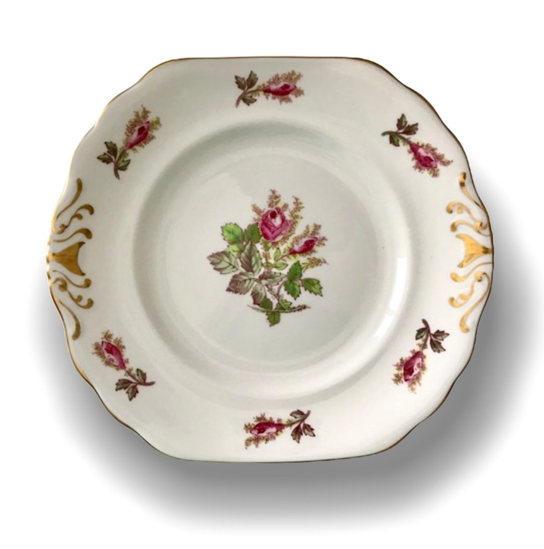 Beautiful Royal Chelsea Moss Rose Cake Plate - Etsy