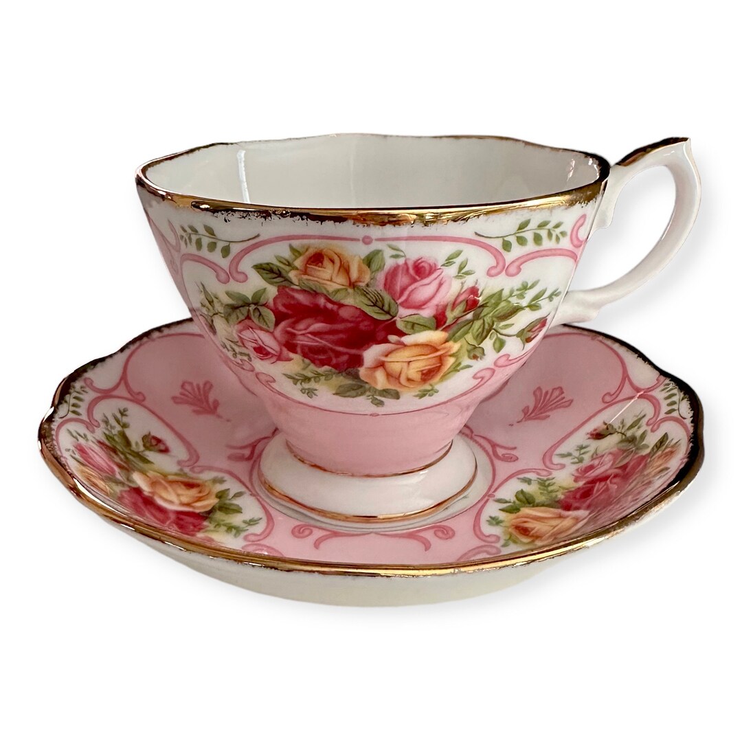 Royal Albert Rose Cameo Pink China Tea Cup & Saucer - Etsy