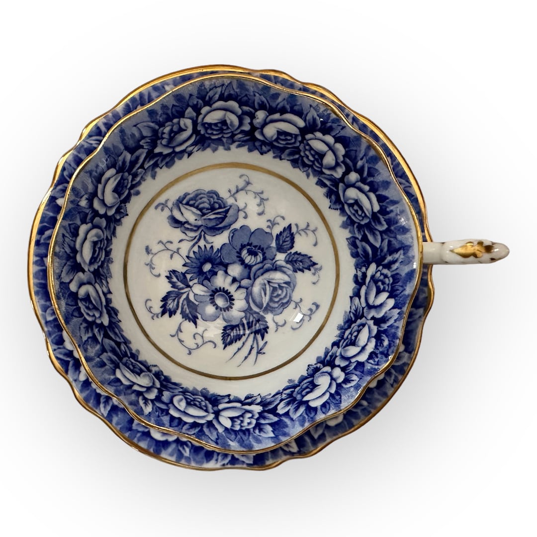 Paragon Blue Rose China Tea Cup & Saucer Teacup Set - Etsy