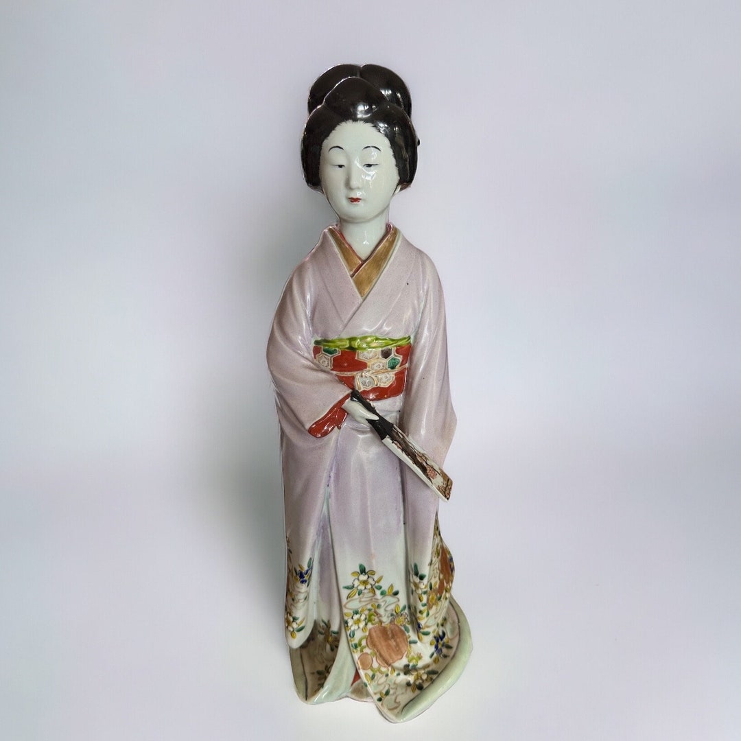 15” Antique 19th Century Kutani Geisha Figurine Japanese Porcelain - Etsy