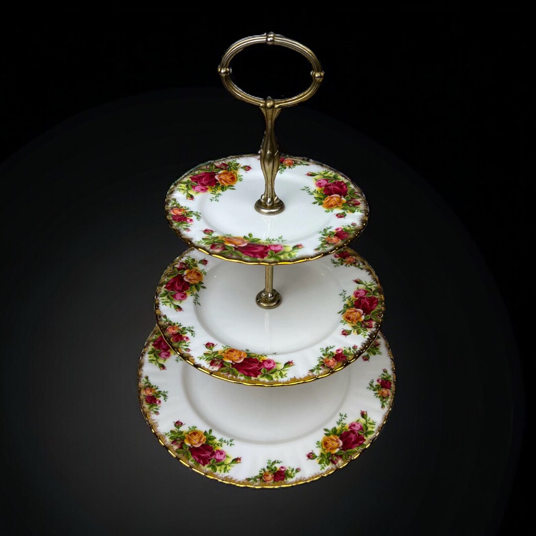 Vintage Royal Albert Old Country Roses 3 Tiered Cake Stand Tidbit - Etsy