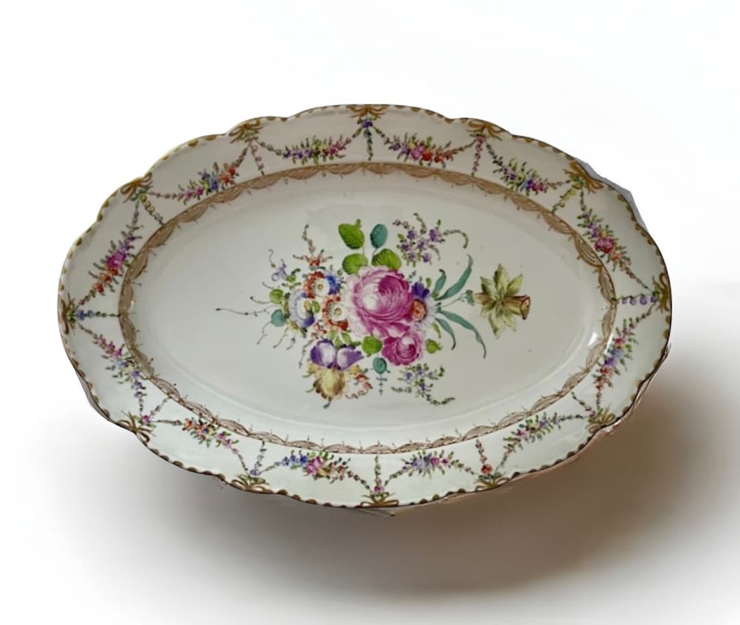 Large 19th Century Dresden Meissen Richard Wehsener Deutches Blumen ...