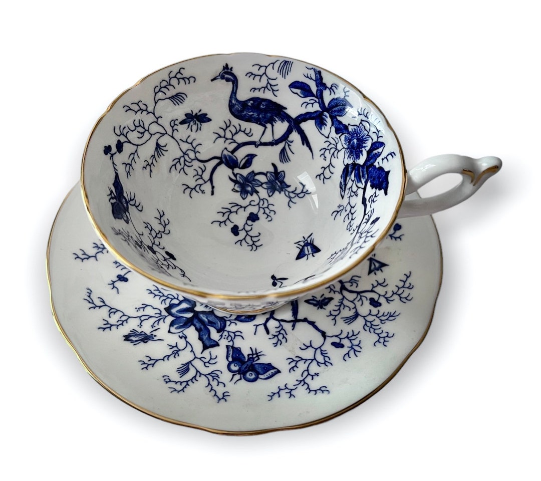 Coalport Blue "cairo" China Tea Cup and Saucer Teacup Set - Etsy