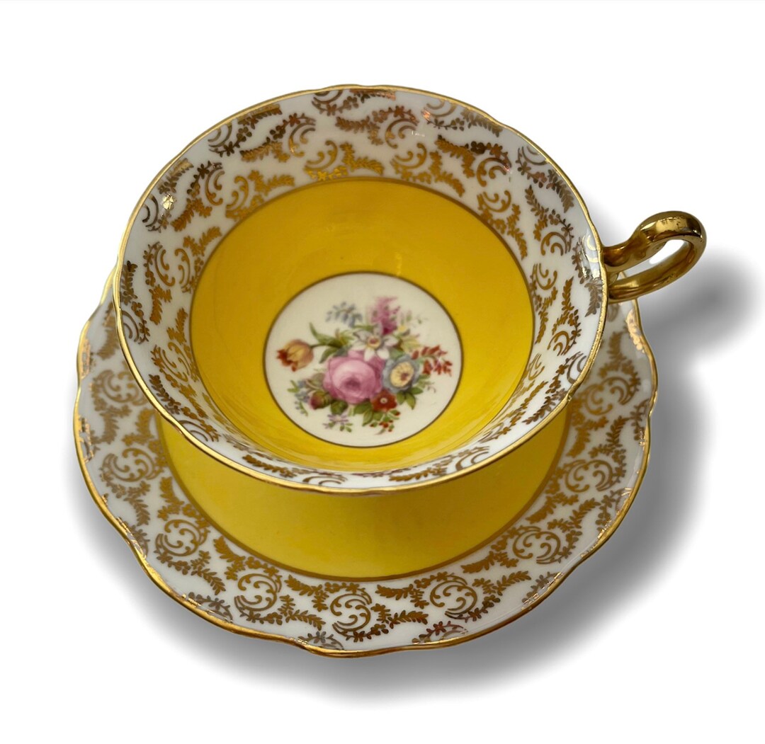 Yellow E Brain Foley China Tea Cup and Saucer Teacup Set - Etsy