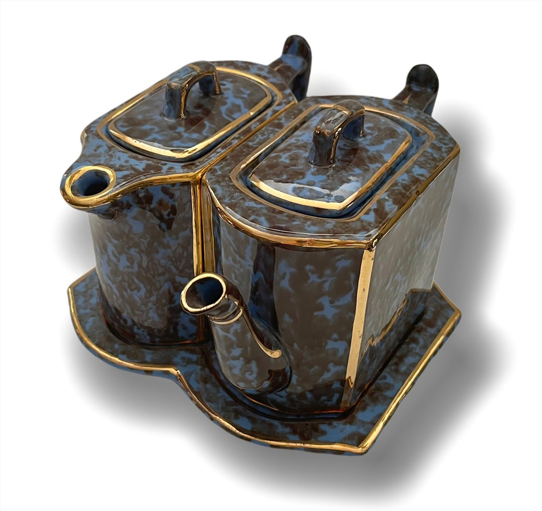 Wade Pottery Teapot and Hot Water Pot With Trivet Marbled Finish - Etsy