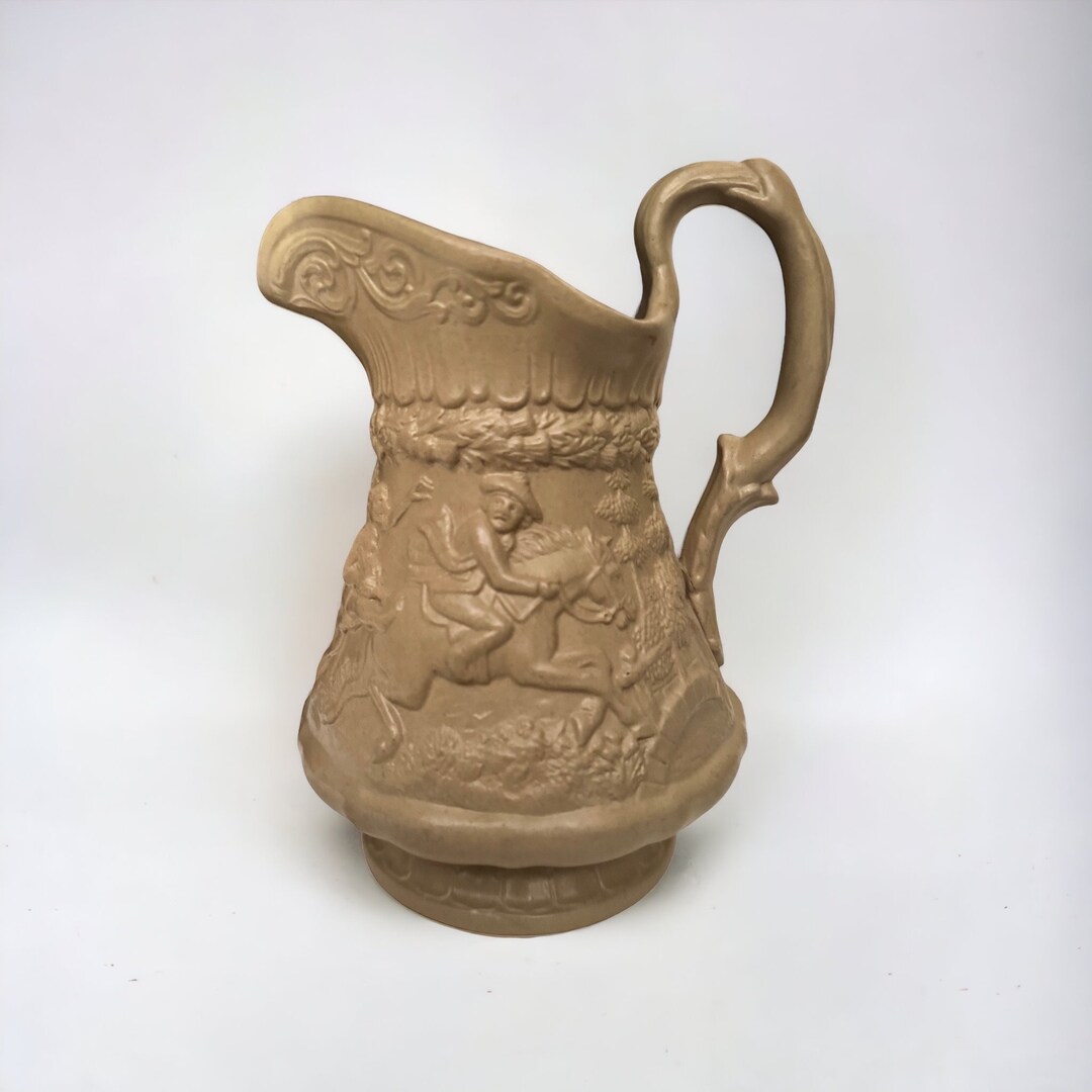Antique 1835 Tam O'shanter W. Ridgeway & Sons Relief Moulded Jug Smear ...