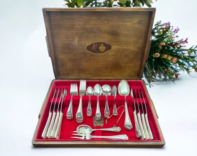 Birks Regency Plate Cascade Flatware Service for 8 Plus Serving 53 ...