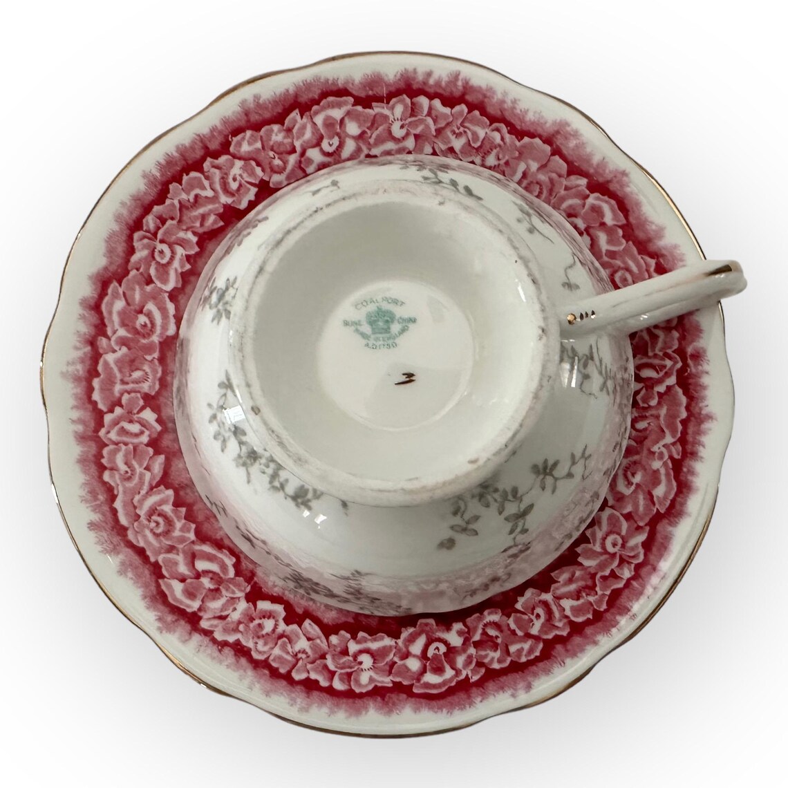 Coalport Red "dalmere" China Tea Cup and Saucer Teacup Set - Etsy