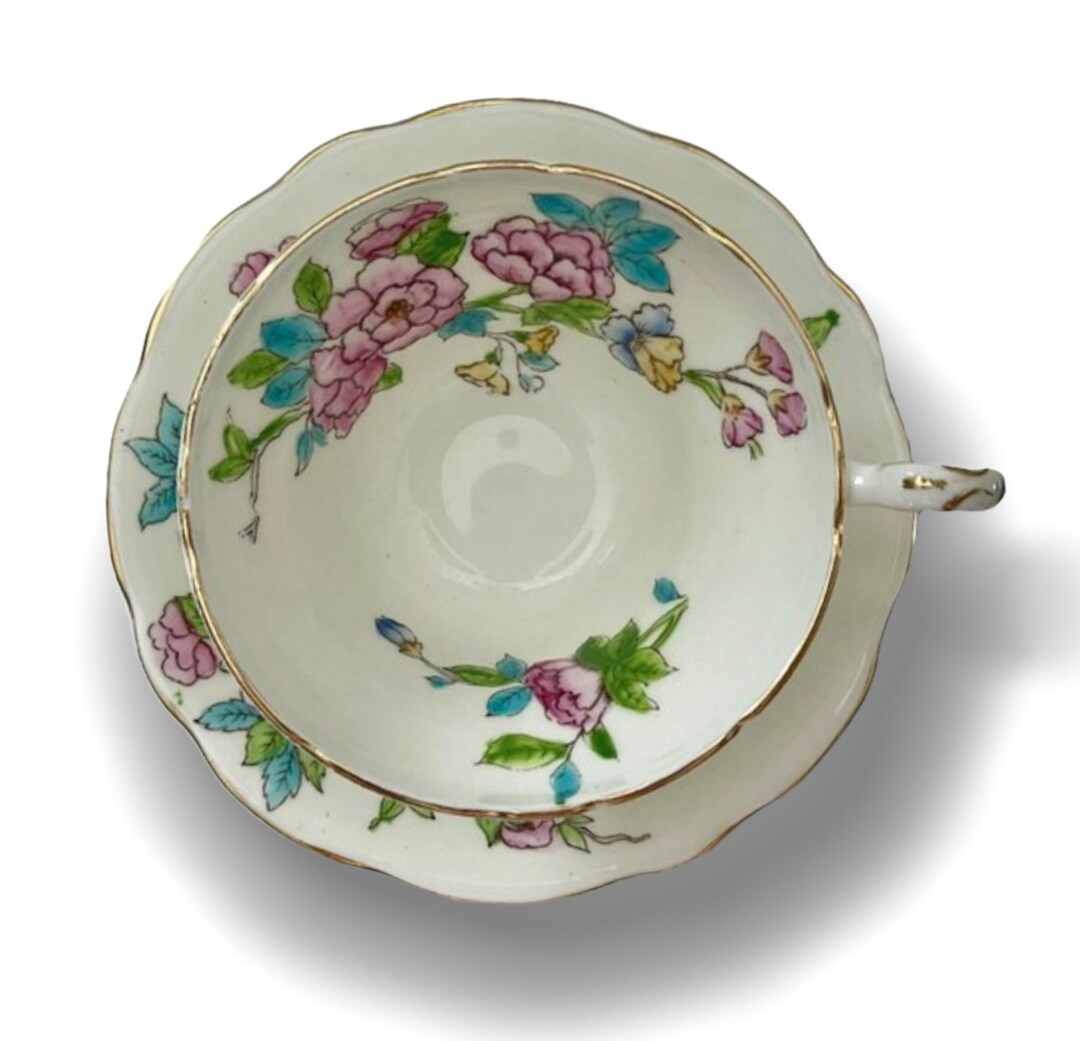 Hand Painted E Brain Foley China Tea Cup and Saucer Teacup Set - Etsy