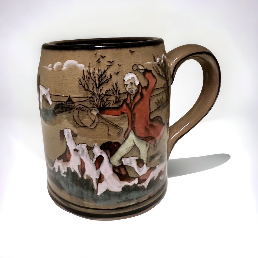 Deldare Ware Buffalo Pottery Followfield Fox Hunt Stein Beer Mug Ca ...