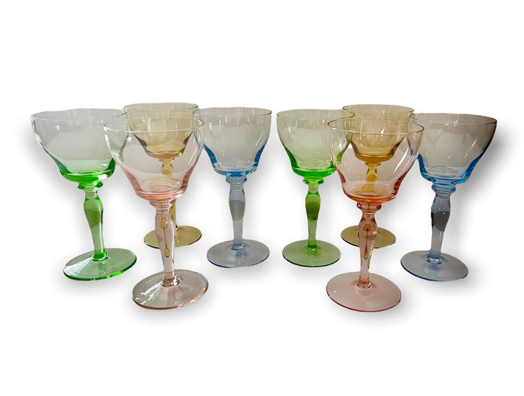 Stunning Set of 8 Liquor Glasses Harlequin Set - Etsy