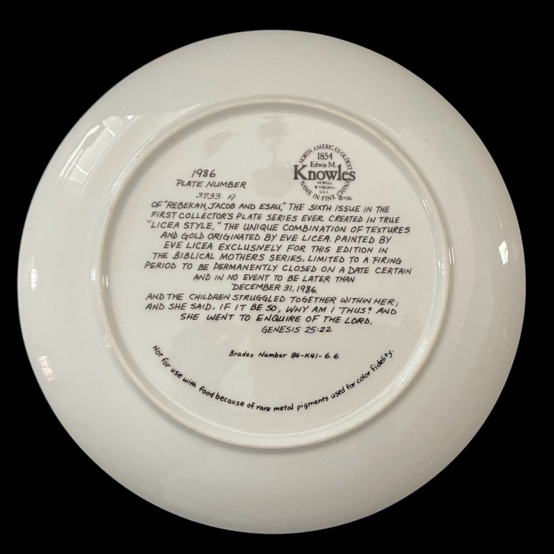 Biblical Mothers by Eve Licea Collectible Plates Set of 4 Knowles China ...