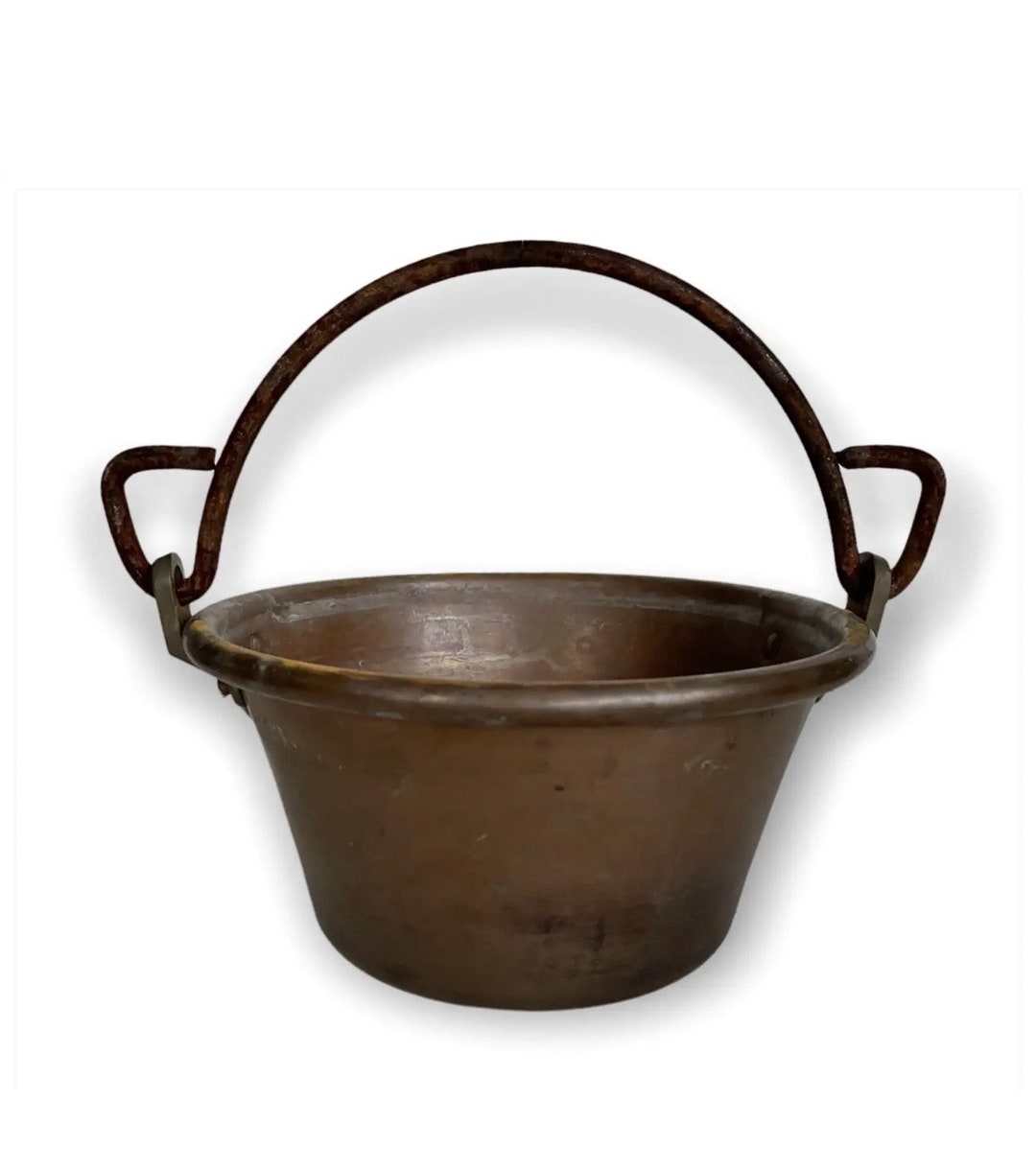 Antique Copper Candy Pot, Copper Candy Kettle, Small Thick Copper Pot ...