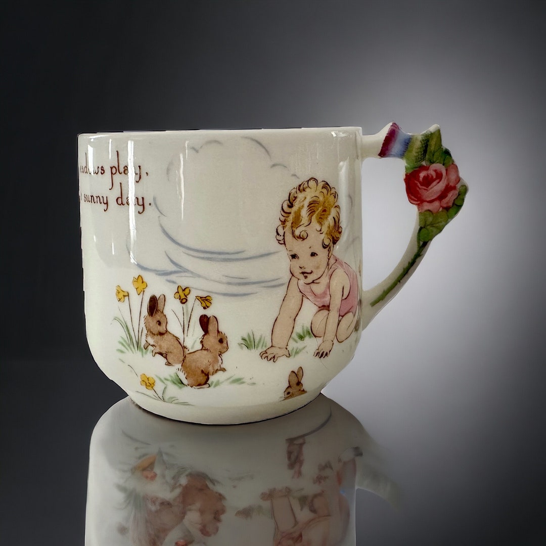 Paragon 1930s Playtime Series Rose Handled Cup Eileen Soper ENGLAND - Etsy