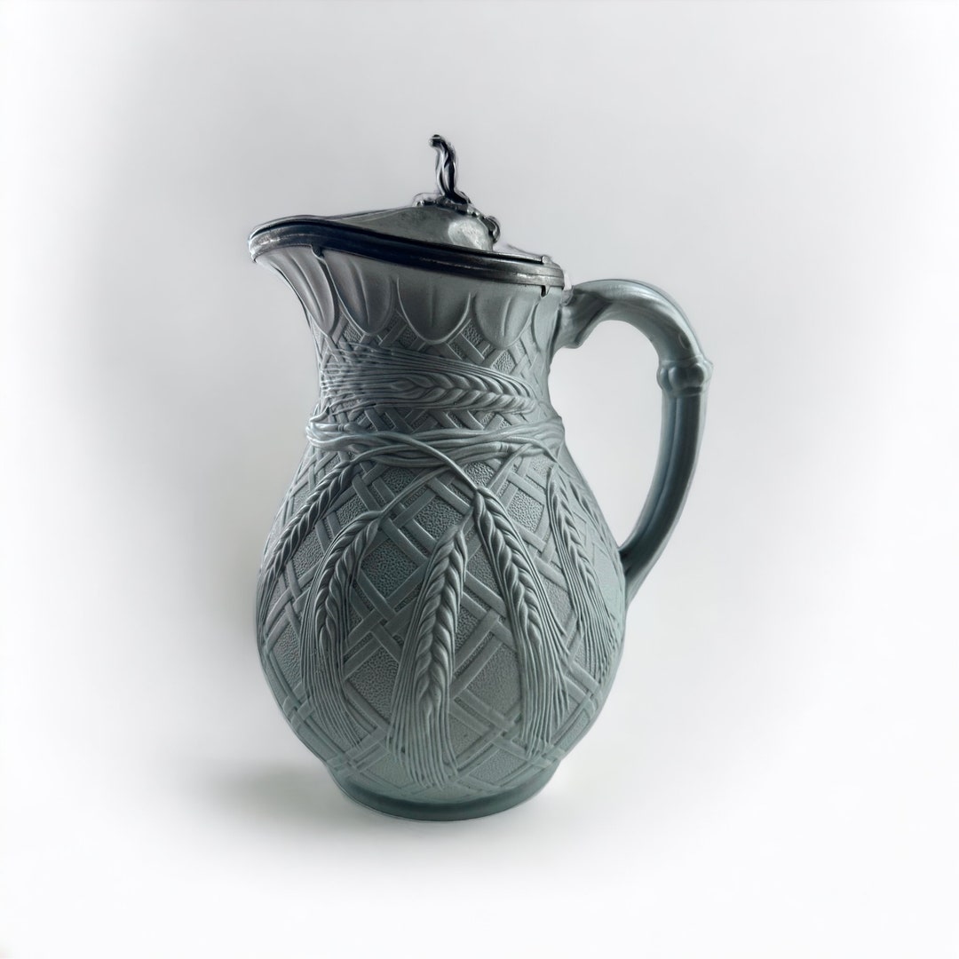 Antique 1840s T. Booth Hanley Harvest Relief Moulded Jug Salt Glazed ...
