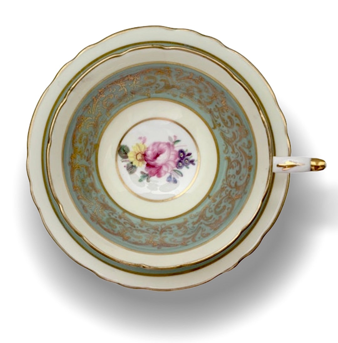 Sage Paragon China Tea Cup & Saucer - Etsy