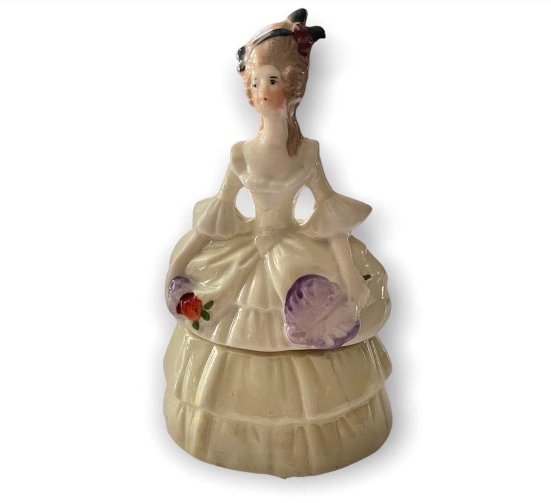 Beautiful German Powder Box Dresser Jar Half Doll Lady Trinket Box - Etsy