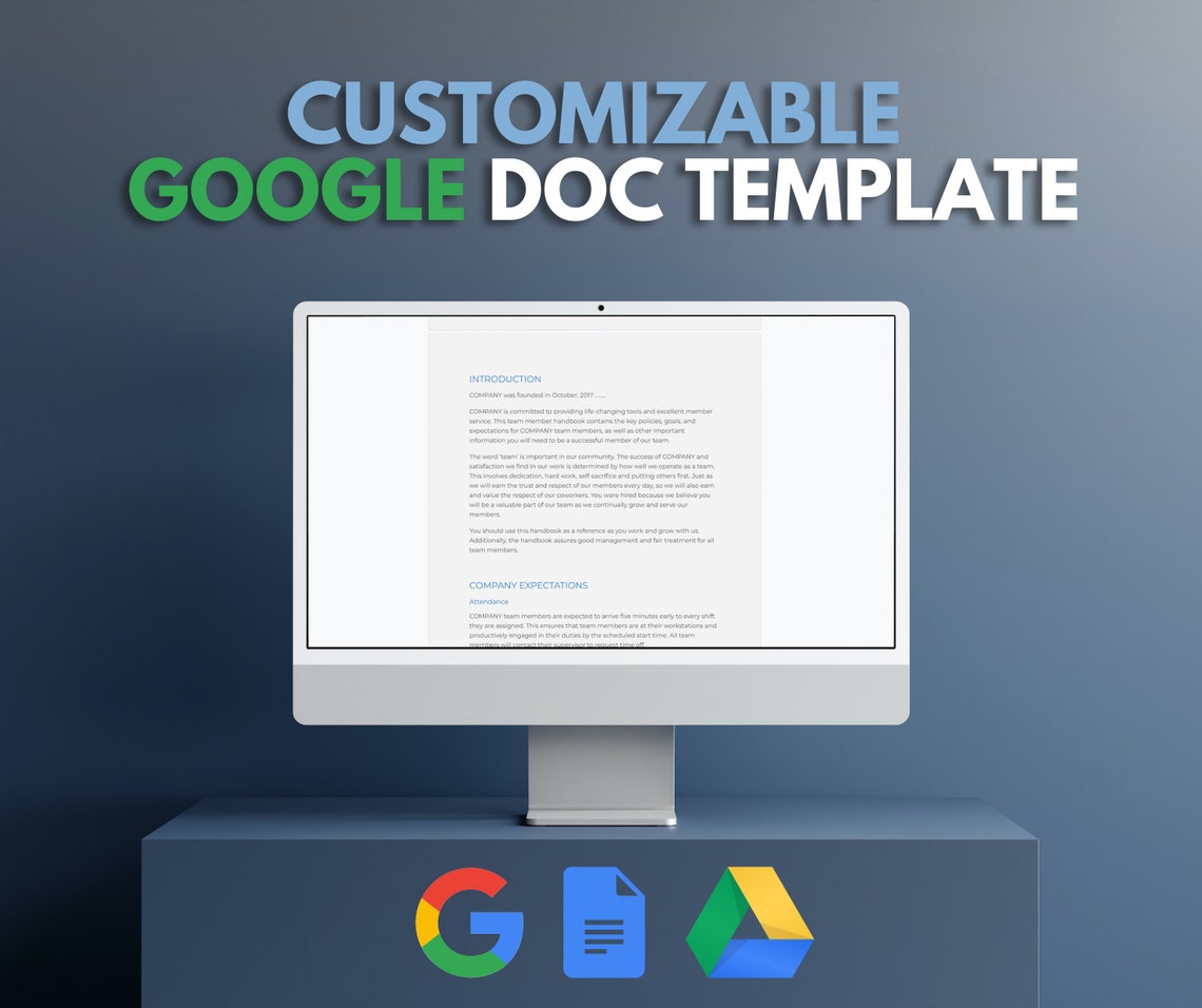 Employee Manual / Handbook Template - Google Doc, Easy, Digital ...