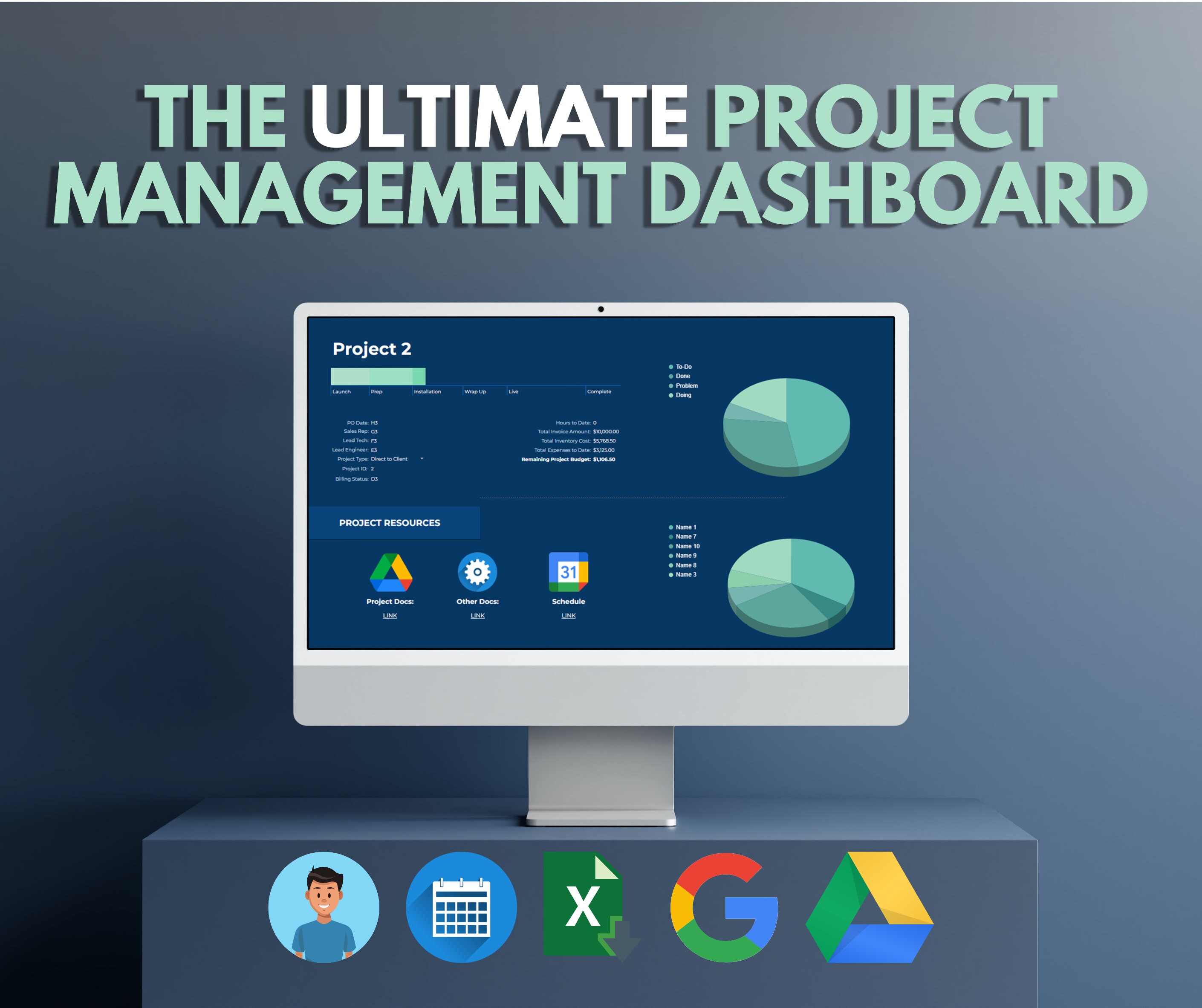 Project Management System Kanban Google Spreadsheet, Project Tracker ...