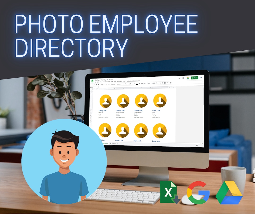 Business Employee Directory, Google Spreadsheet, Contact Info, Small ...