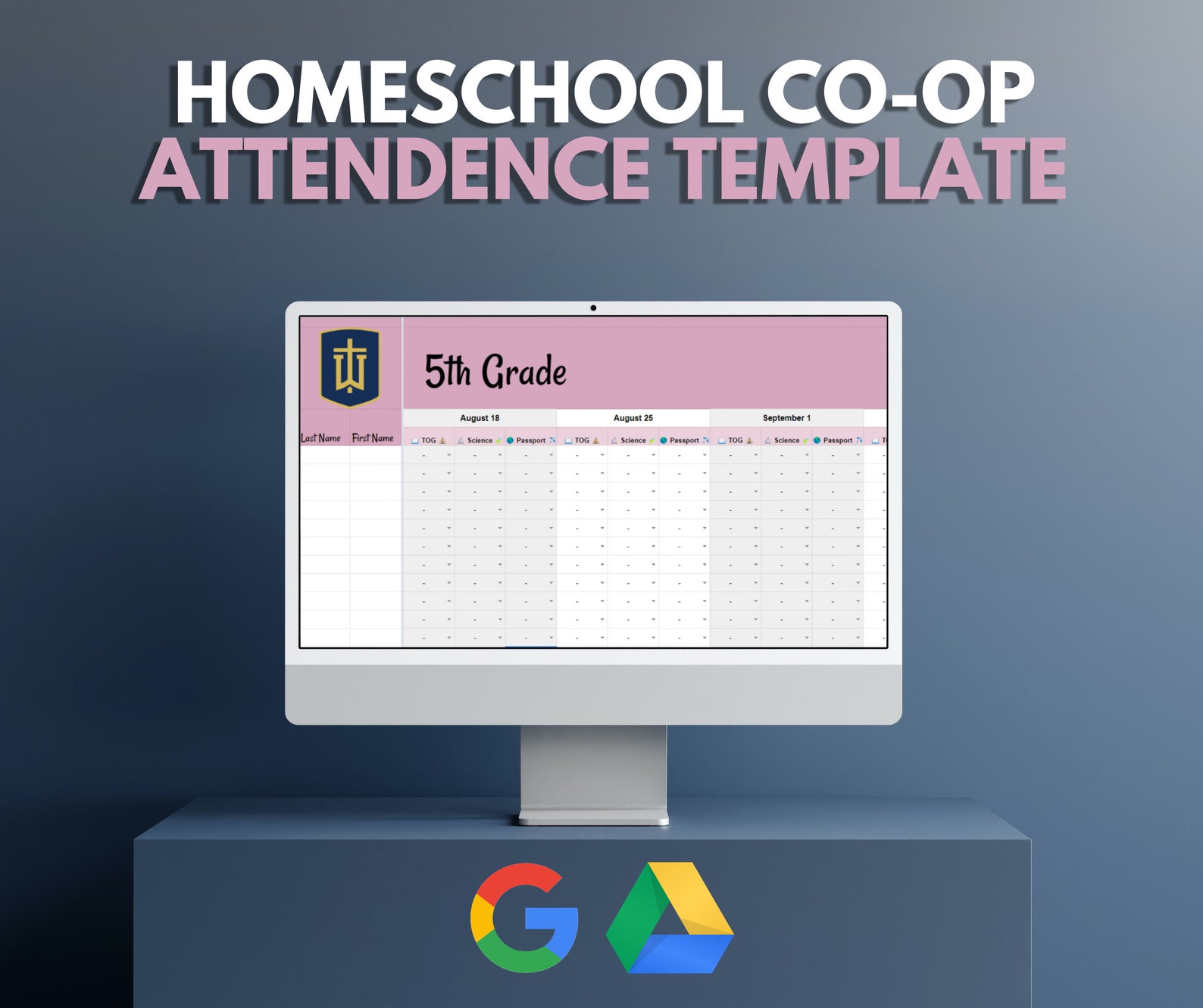 Home School Co-op Attendance Tracker, Digital Excel and Google ...