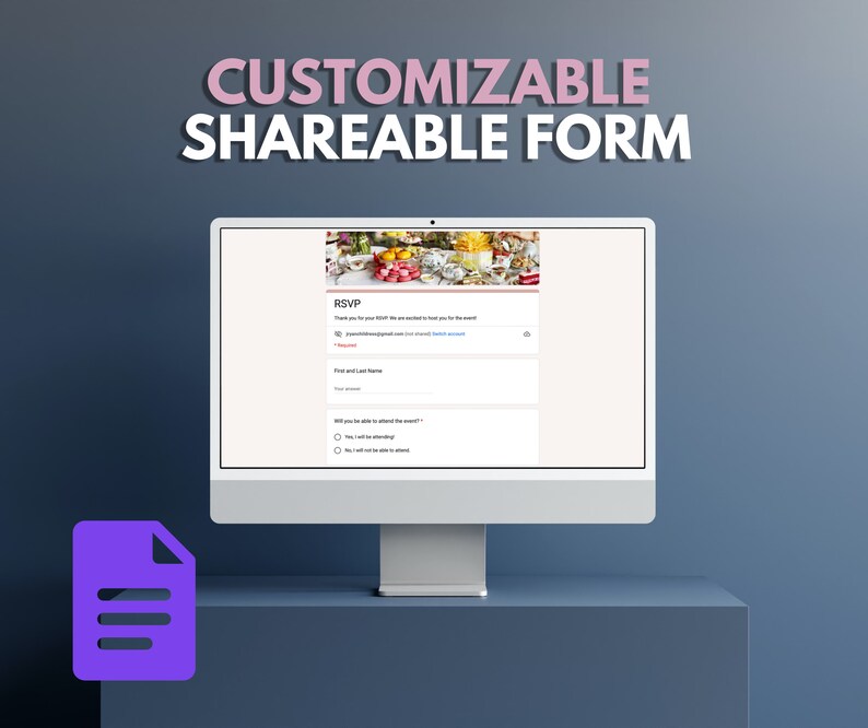 Event RSVP - Google Form and Sheet, 2-in-1 Template, Easy, Invitation, Digital, Dashboard, Party ...