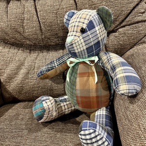 Memorial Bear, Memory Bear, Condolence Gift, Custom Teddy Bear ...
