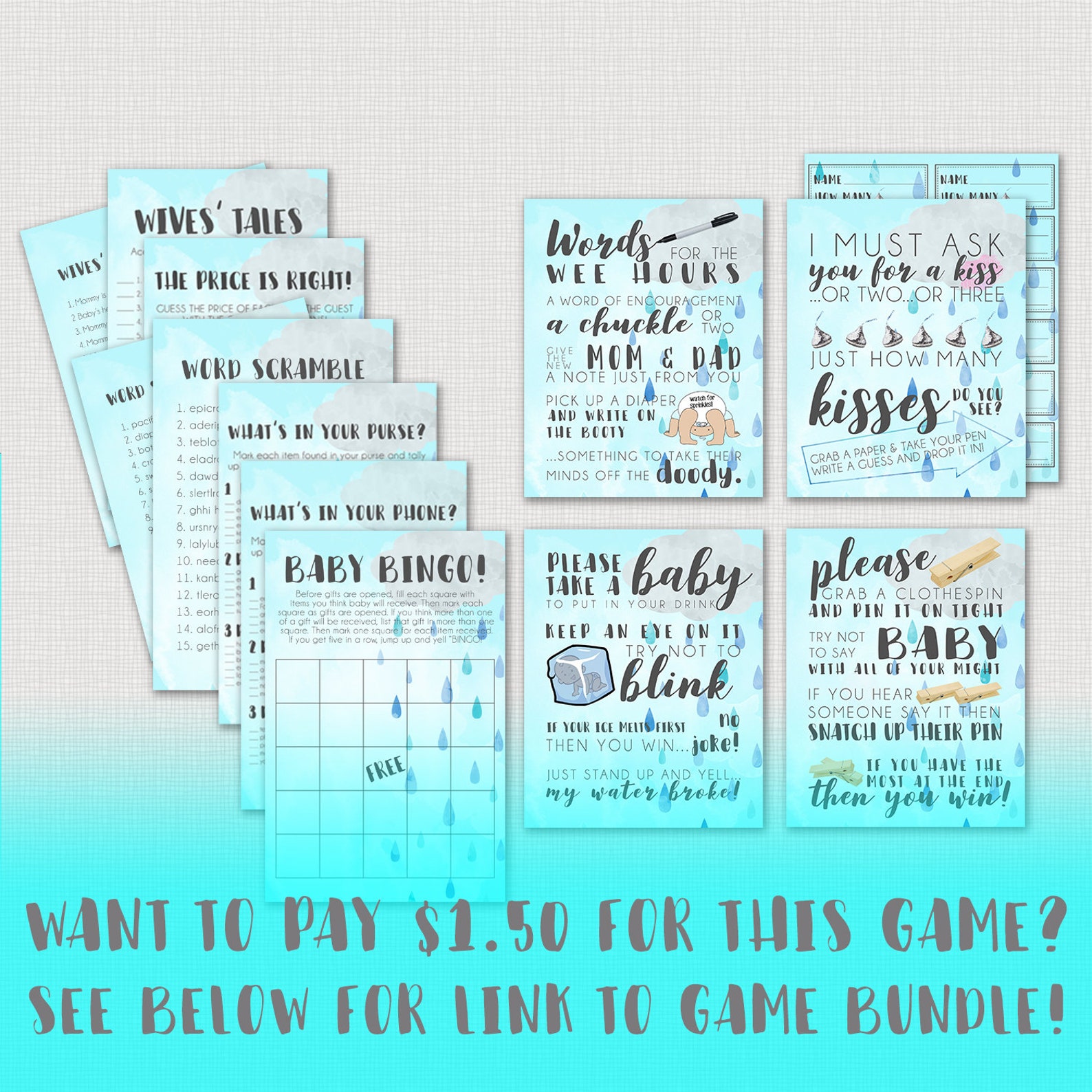 How Many Kisses Count the Kisses Printable Baby Shower - Etsy