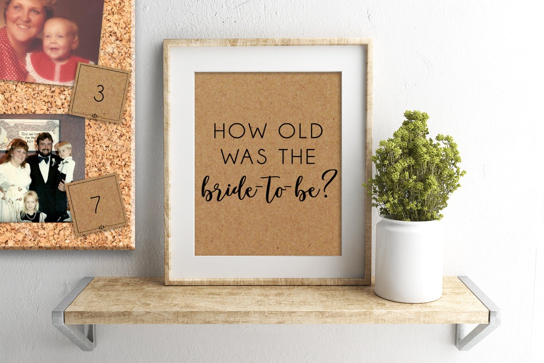 How Old Was the Bride-to-be Printable Bridal Shower Games Instant ...