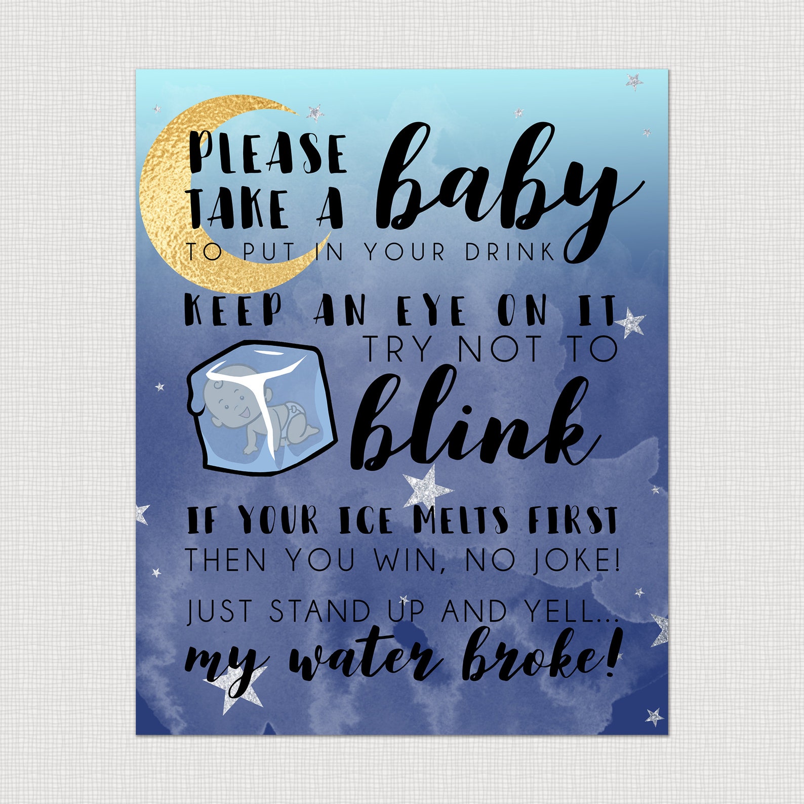 My Water Broke Ice Cube Game Printable Baby Shower Games - Etsy