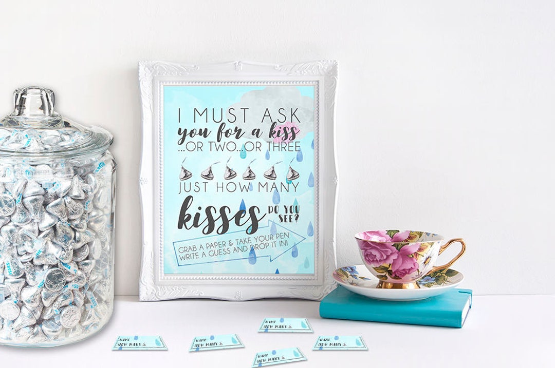 How Many Kisses, Count the Kisses, Printable Baby Shower Games, Baby ...