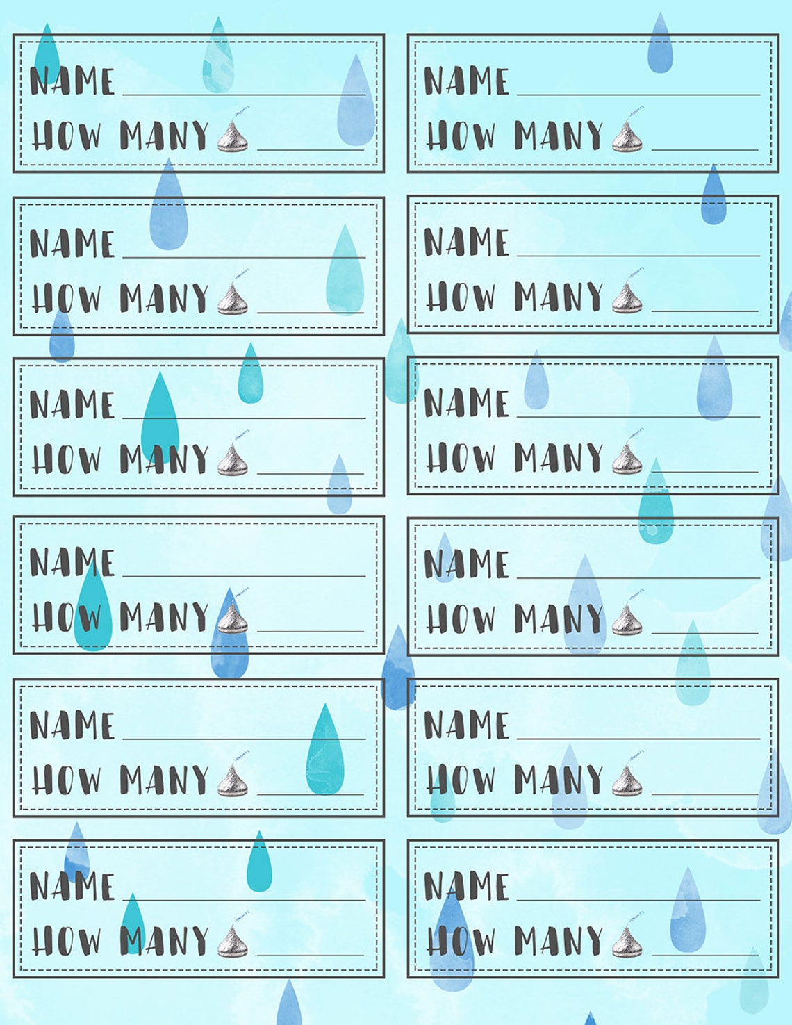 How Many Kisses Count the Kisses Printable Baby Shower - Etsy