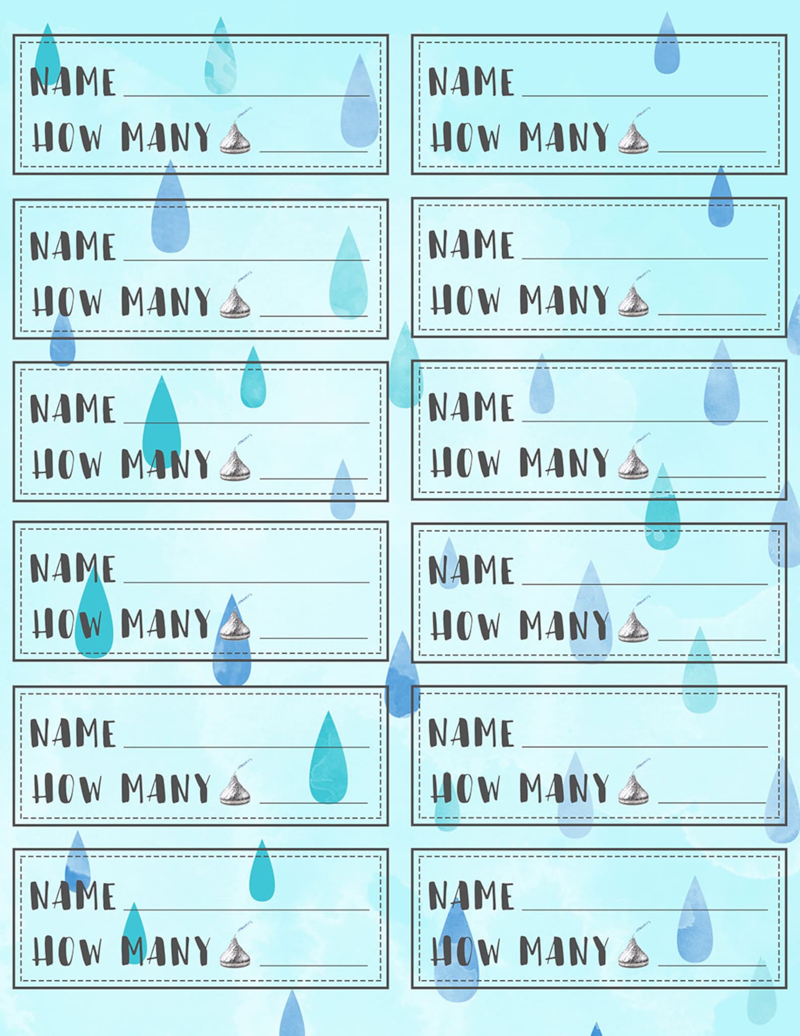 How Many Kisses Count the Kisses Printable Baby Shower - Etsy