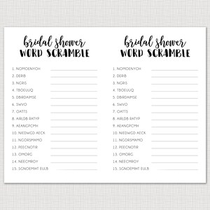 Word Scramble Printable Bridal Shower Games Instant Download PDF, JPEG ...