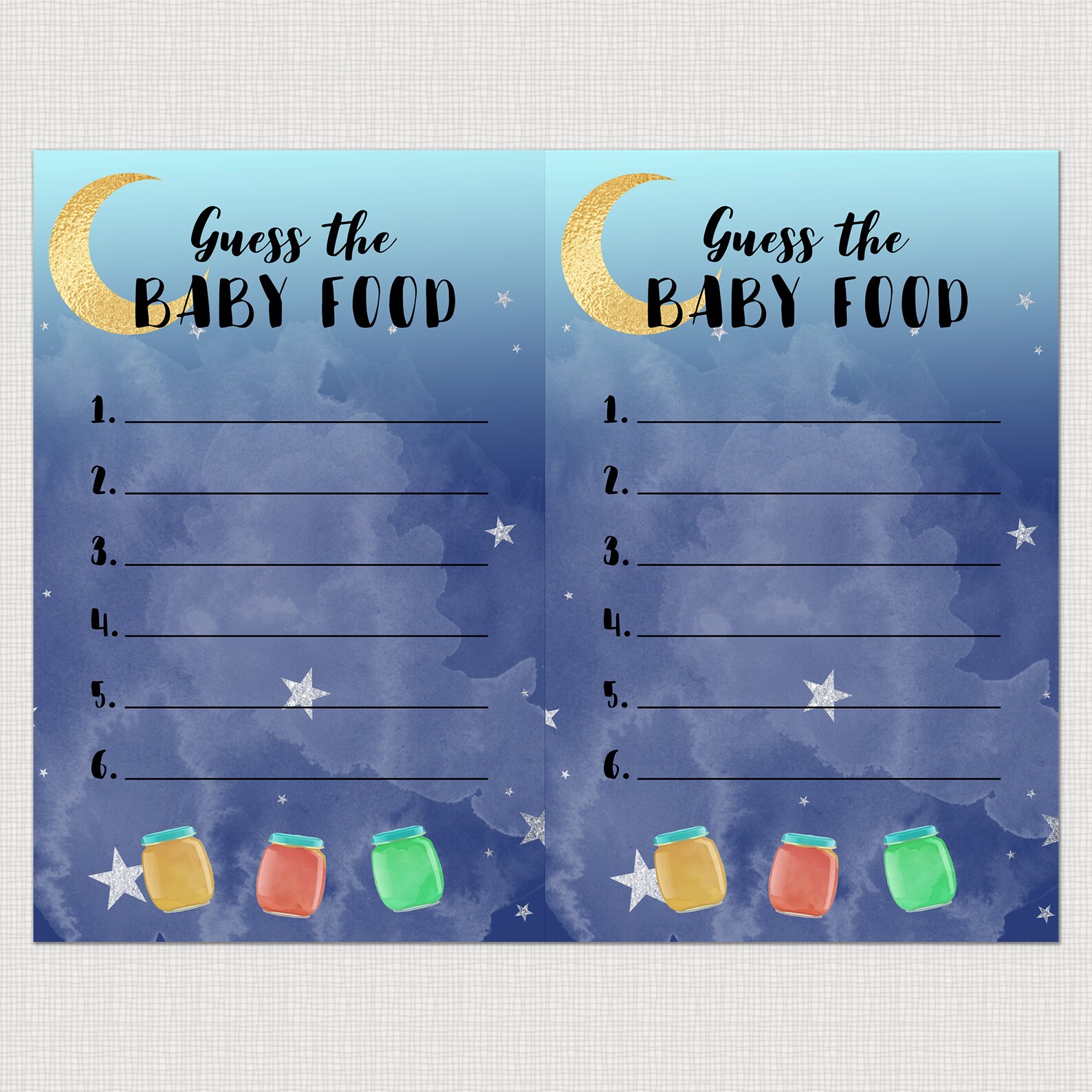 Guess the Baby Food Baby Food Taste Game Printable Baby | Etsy