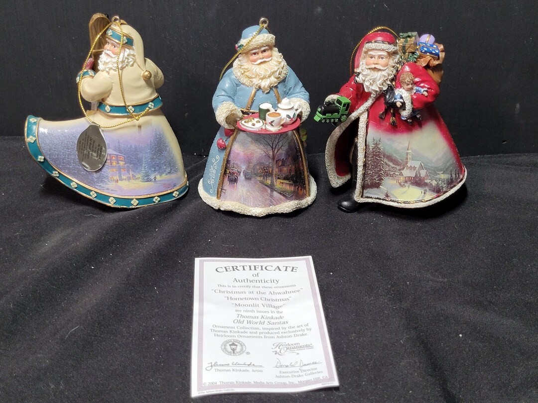 Thomas Kinkade Old World Ashton Drake Santa Claus Ornaments - Etsy