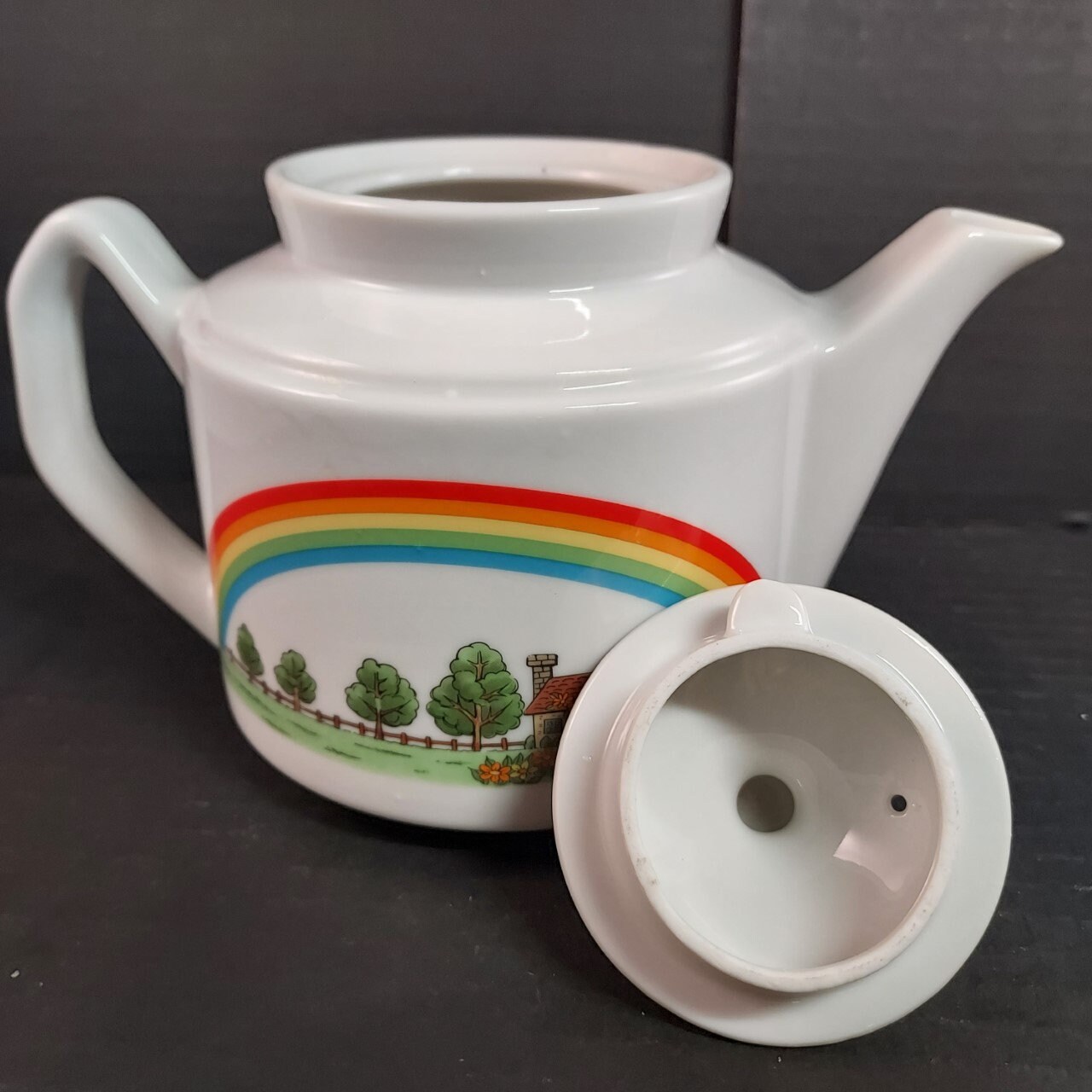Vintage Enesco Rainbow Tea Set Cottage Teapot 6 Mugs Cup 1978 - Etsy