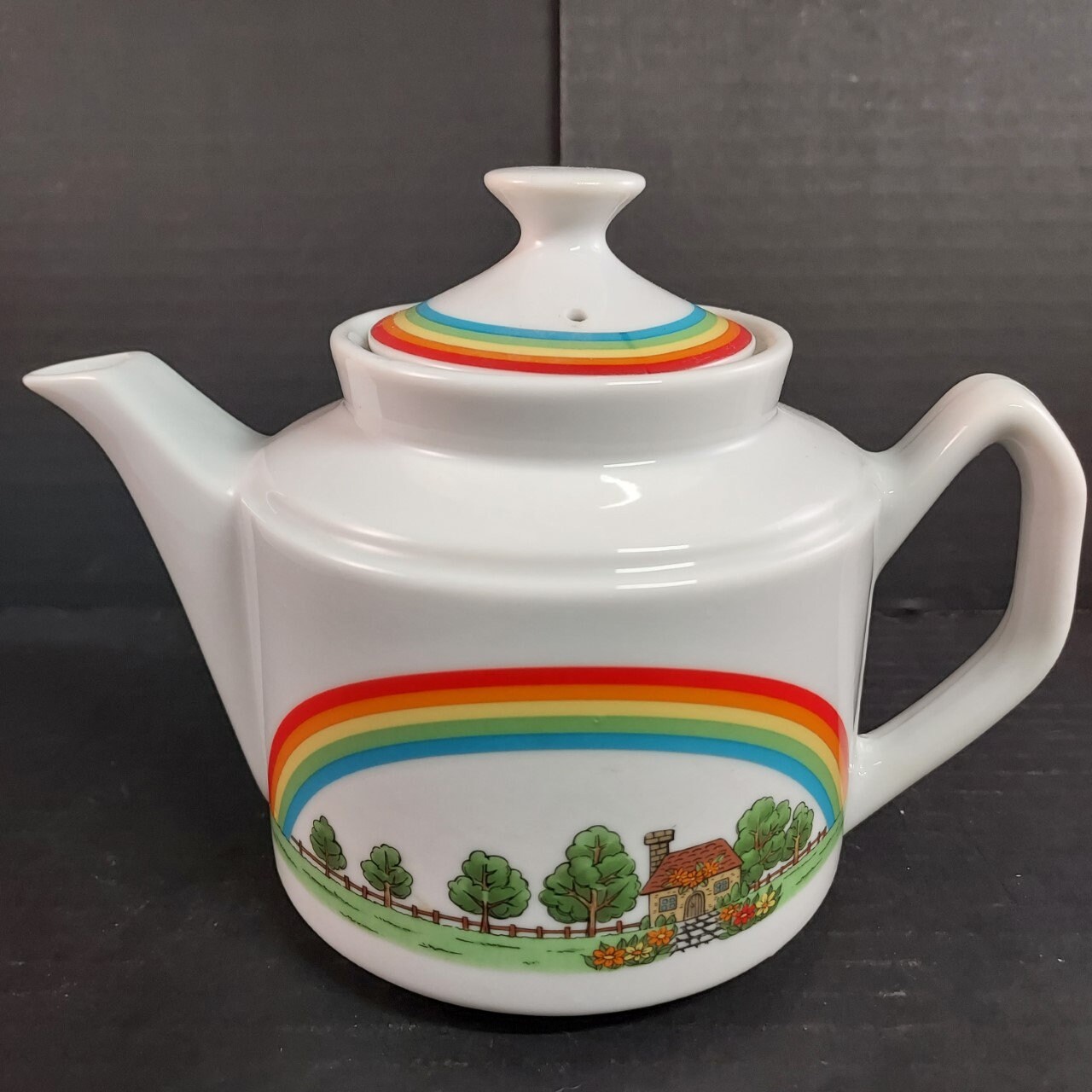 Vintage Enesco Rainbow Tea Set Cottage Teapot 6 Mugs Cup 1978 - Etsy