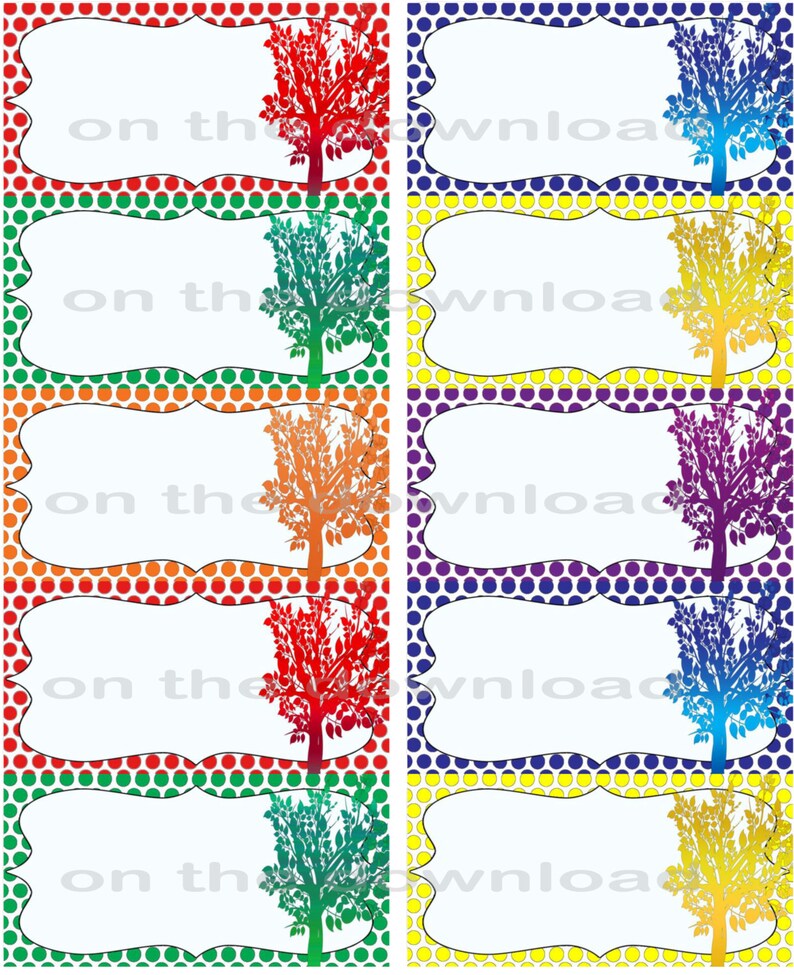 COLORFUL Rectangle EDITABLE 2"x4" Sticker/food Label Sticker/name Badge ...