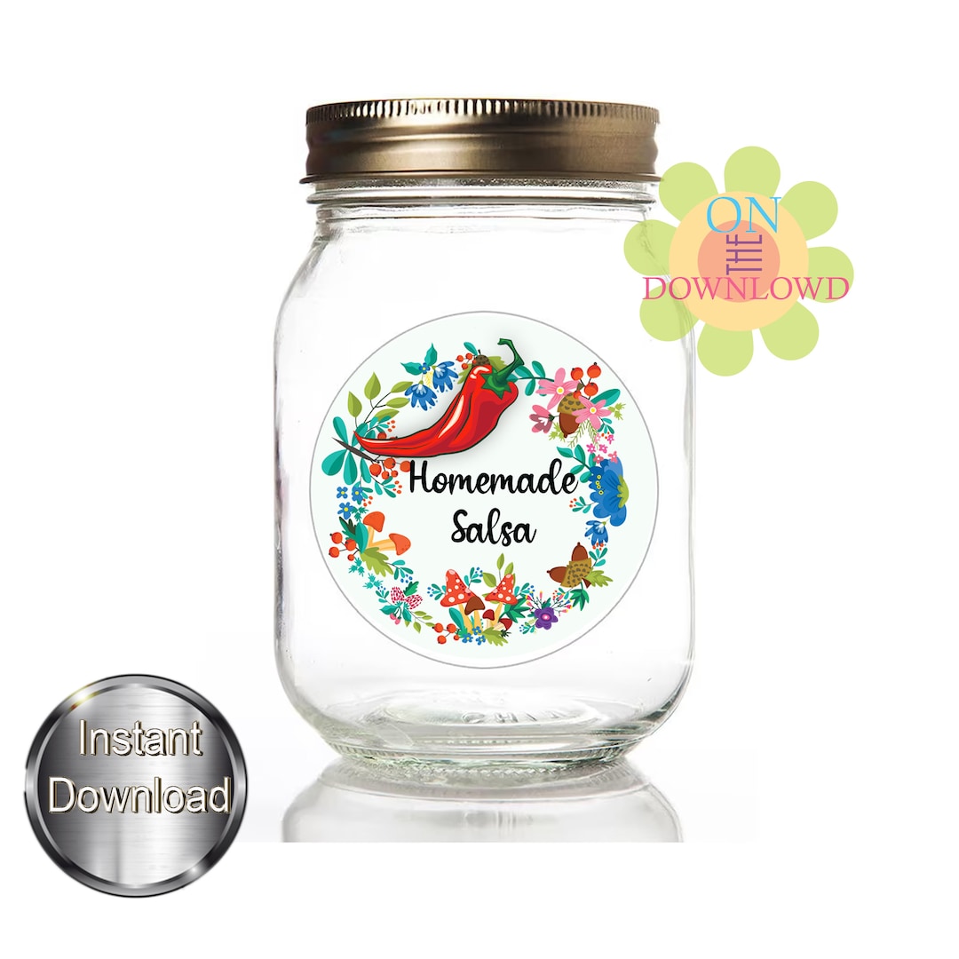 HOMEMADE SALSA LABELS for Your Mason Jars,salsa Stickers,please Read ...