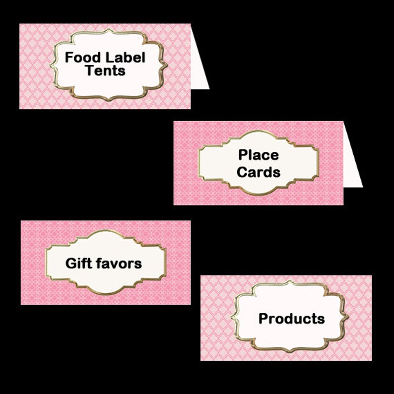 PINK GOLD EDITABLE Instant Download 2x4 Rectangle - Etsy