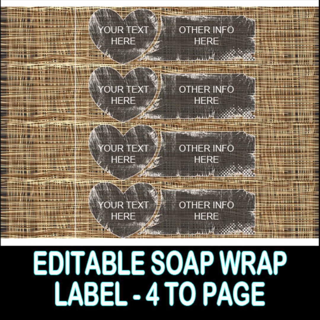 BURLAP GRUNGE Soap Wrap Label Instant Download/lotion Labels/product ...