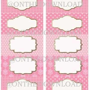 PINK GOLD EDITABLE Instant Download 2"x4" Rectangle Label Sticker-tent ...