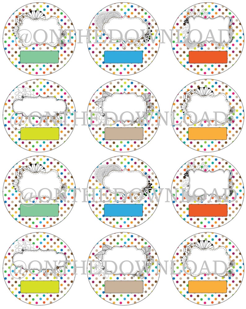 Polka Dot ROUND EDITABLE LABEL Instant Download/soap Labels/lotion ...