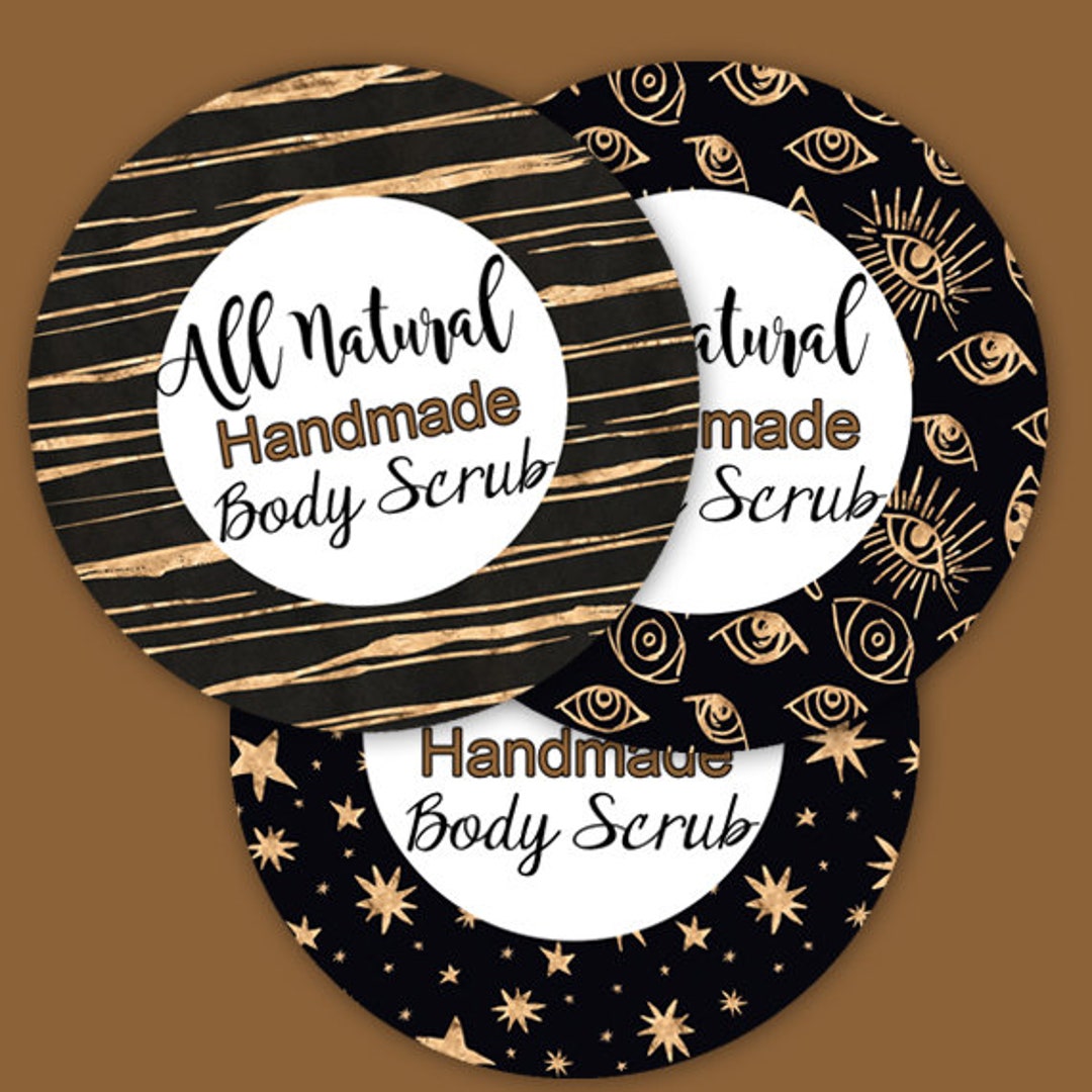 ALL NATURAL Ready to Print Round Sticker for Body Scrubs/diy Labels ...